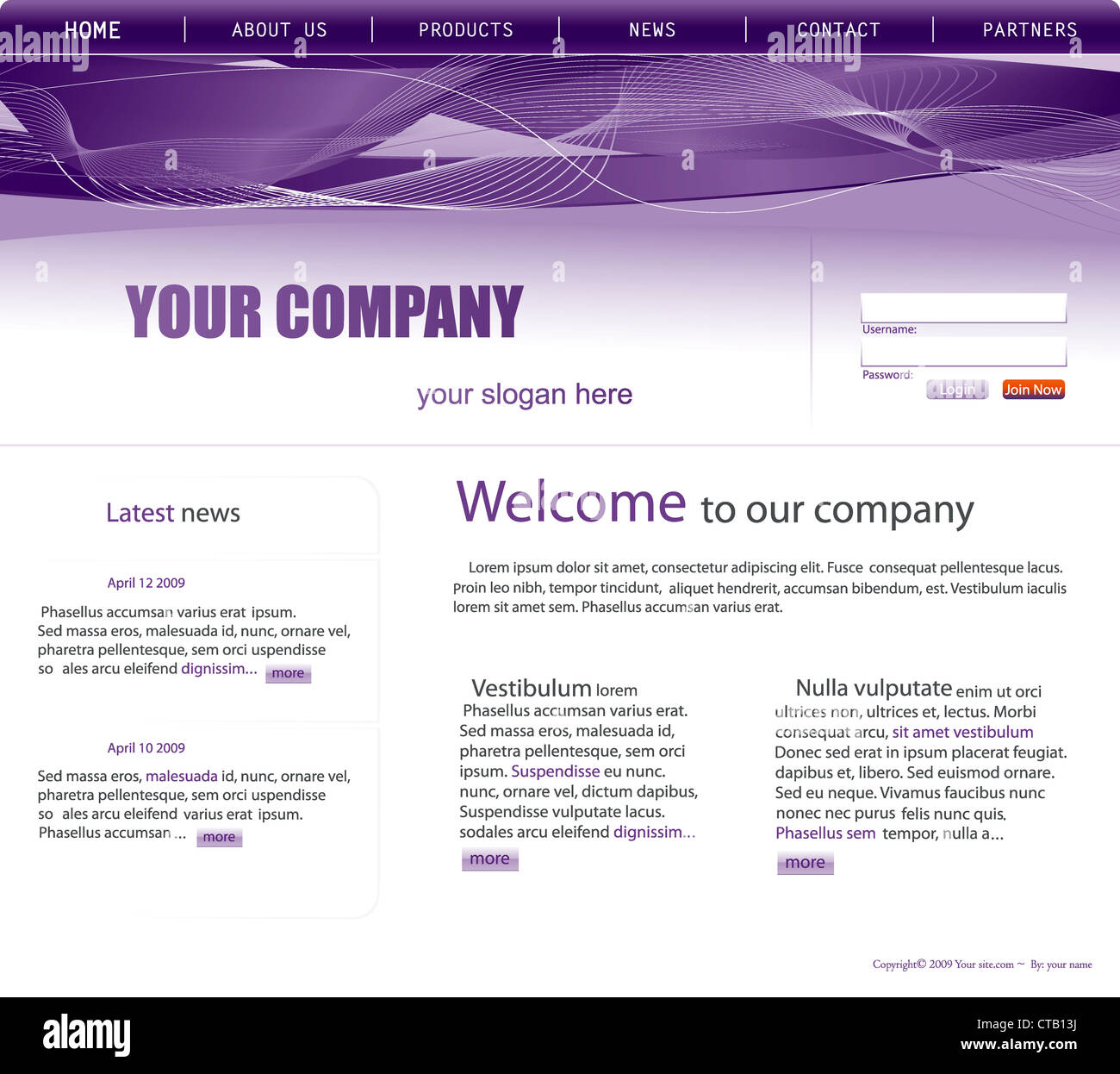 glossy website template vector illustration Stock Photo - Alamy