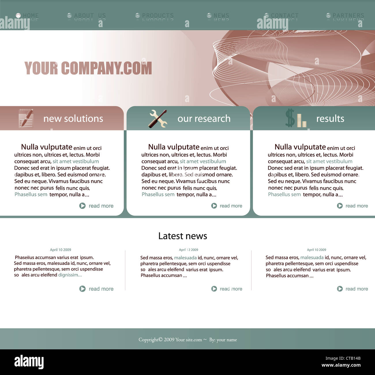 glossy website template vector illustration Stock Photo - Alamy