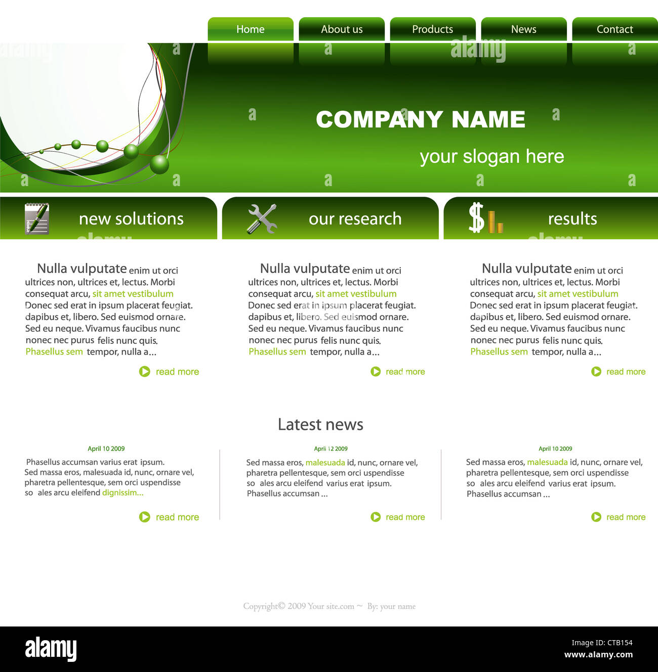 glossy website template vector illustration Stock Photo - Alamy