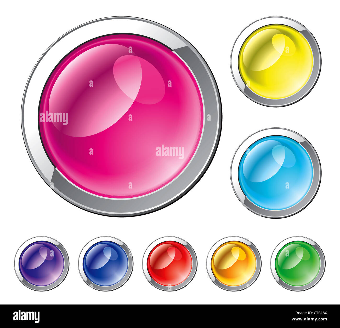 glossy buttons set vector illustration Stock Photo - Alamy