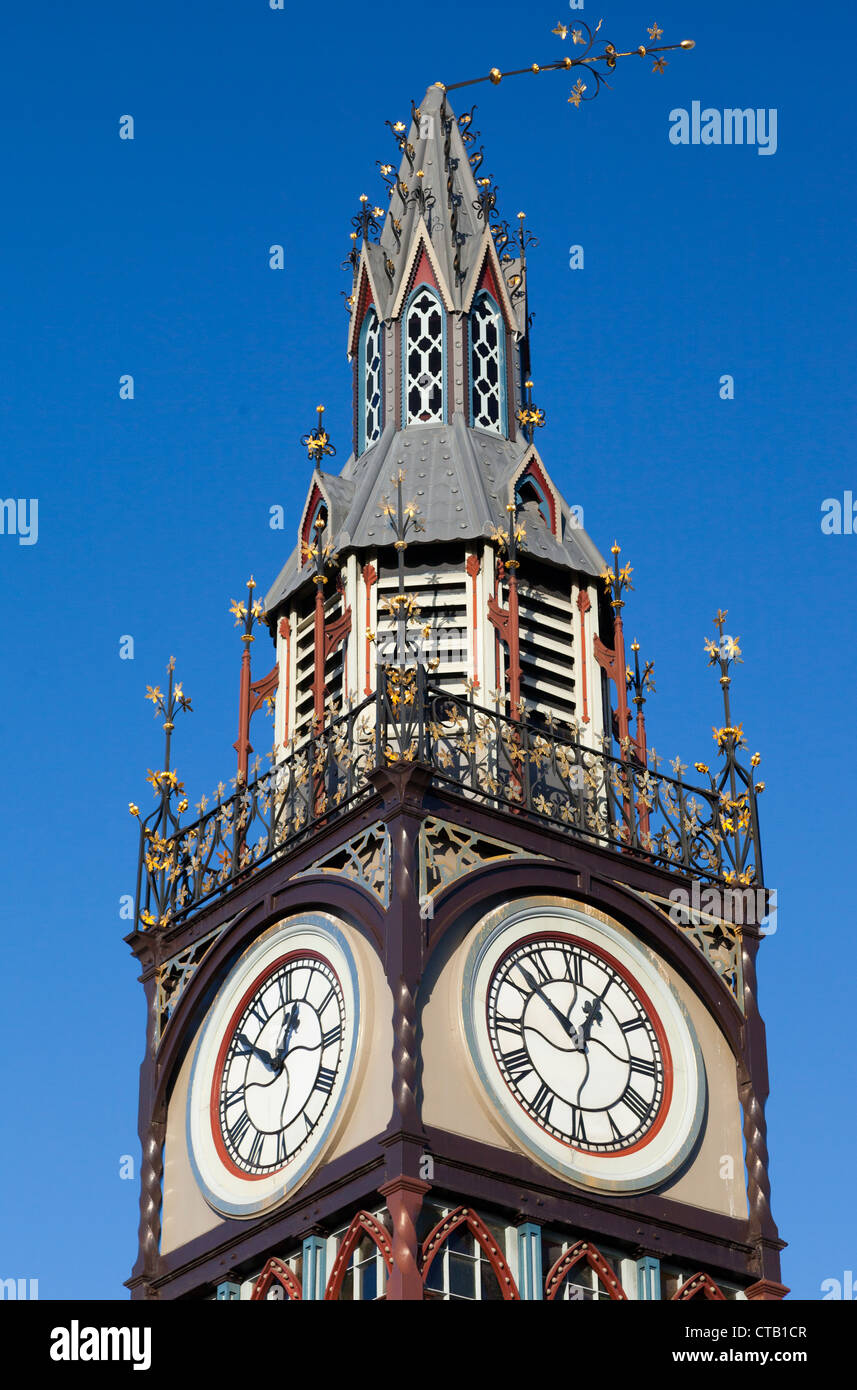 Post-quake Christchurch, New Zealand - damaged clock tower stopped at ...