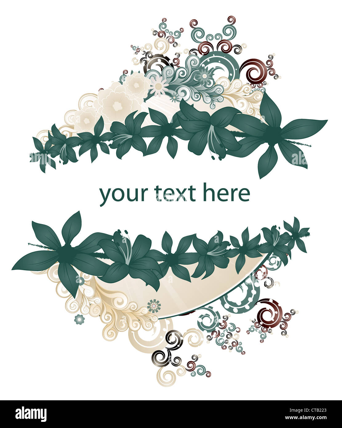 retro floral frame vector illustration Stock Photo - Alamy