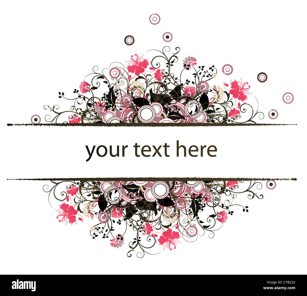 retro floral frame vector illustration Stock Photo - Alamy