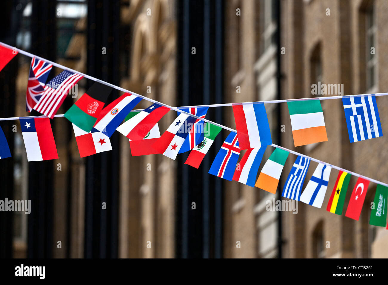 Flags of the World Displayed as Bunting Stock Photo - Alamy
