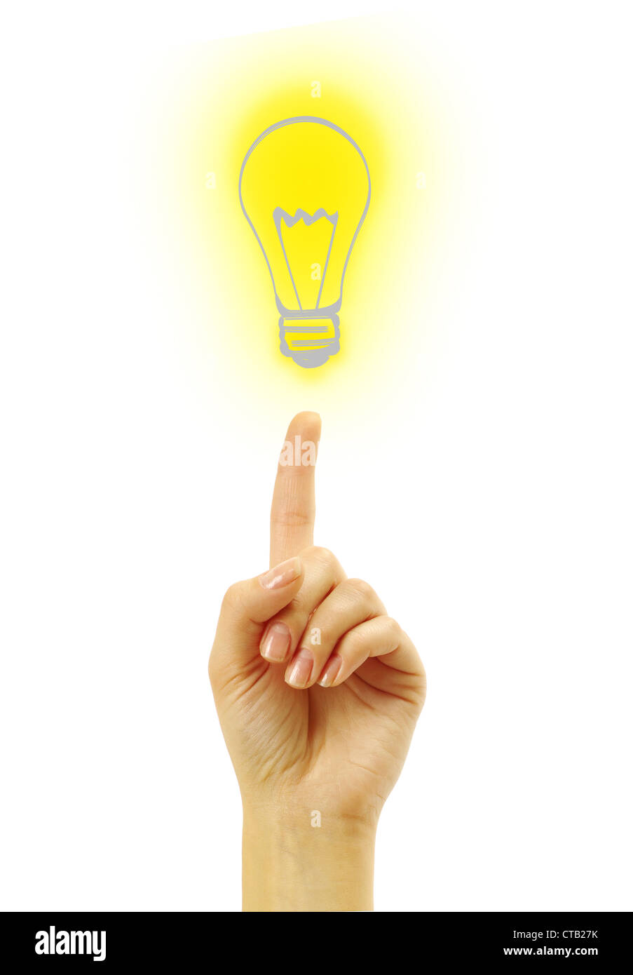 hand with a drawing light bulb Stock Photo - Alamy