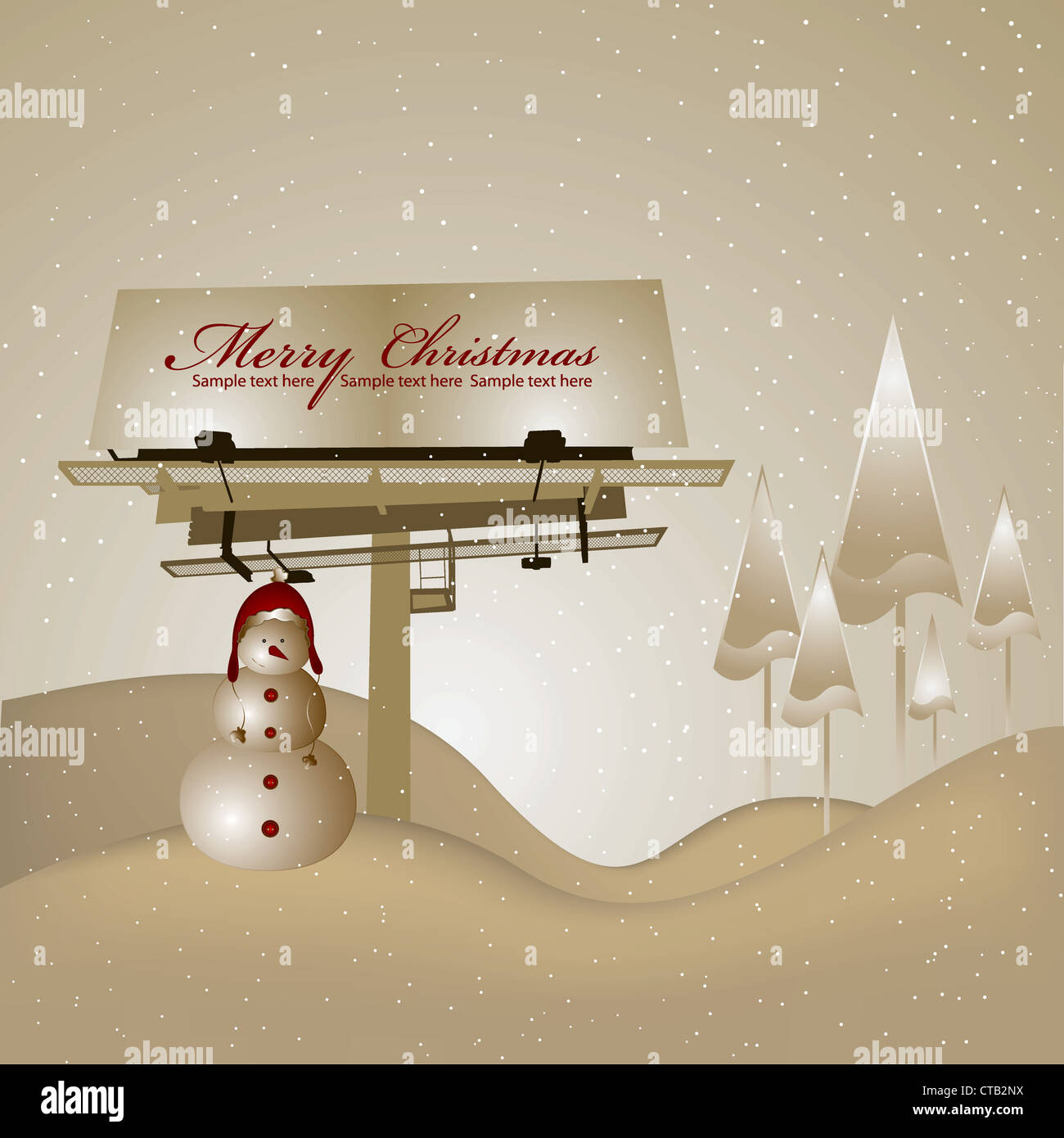 billboard with snowman Stock Photo - Alamy
