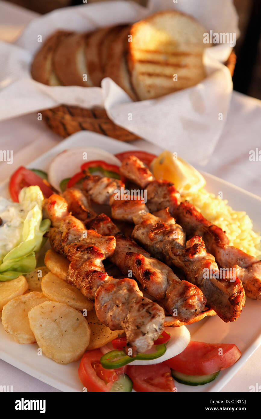 Souvlaki crete hi-res stock photography and images - Alamy