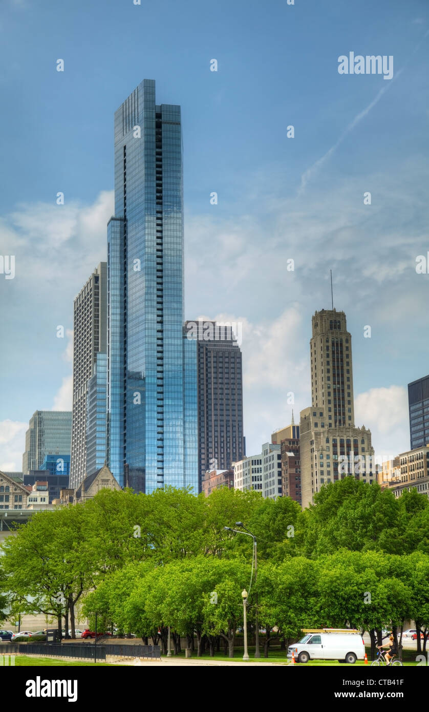 Downtown Chicago, IL in the sunny day Stock Photo - Alamy