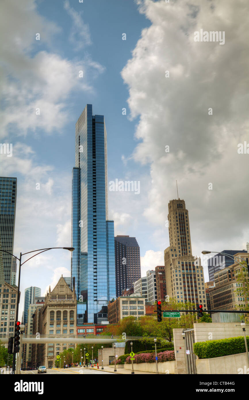 Downtown Chicago, IL in the sunny day Stock Photo - Alamy