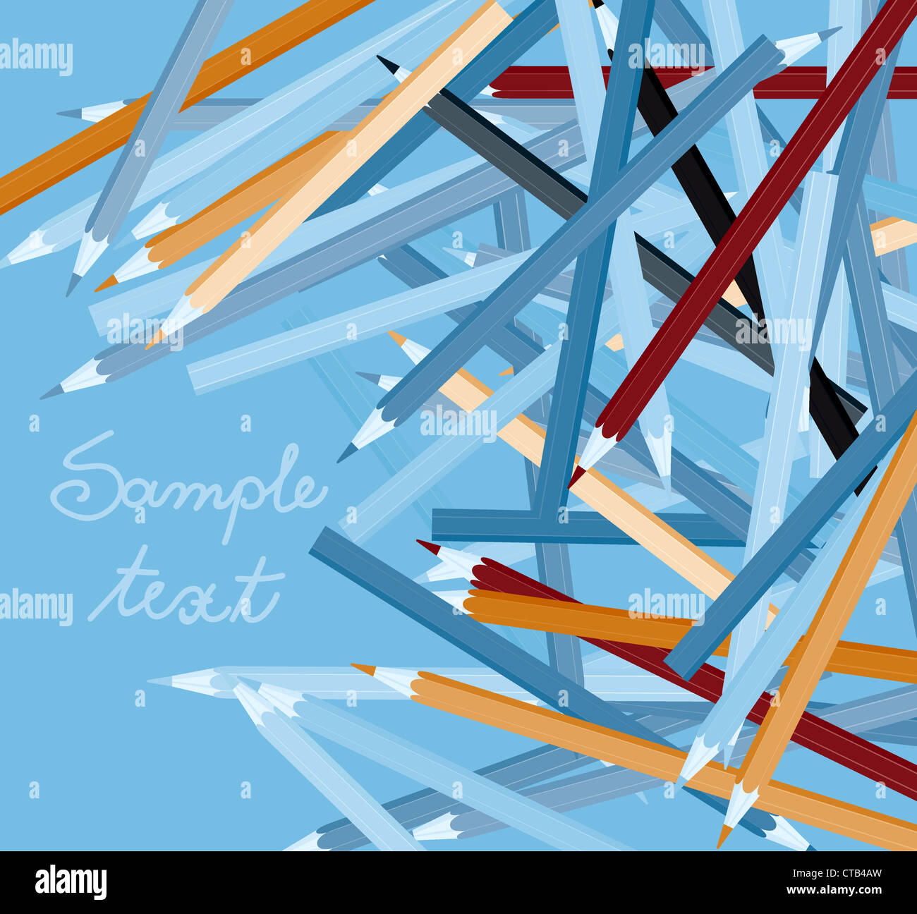 vector abstract illustration with pencils Stock Photo - Alamy