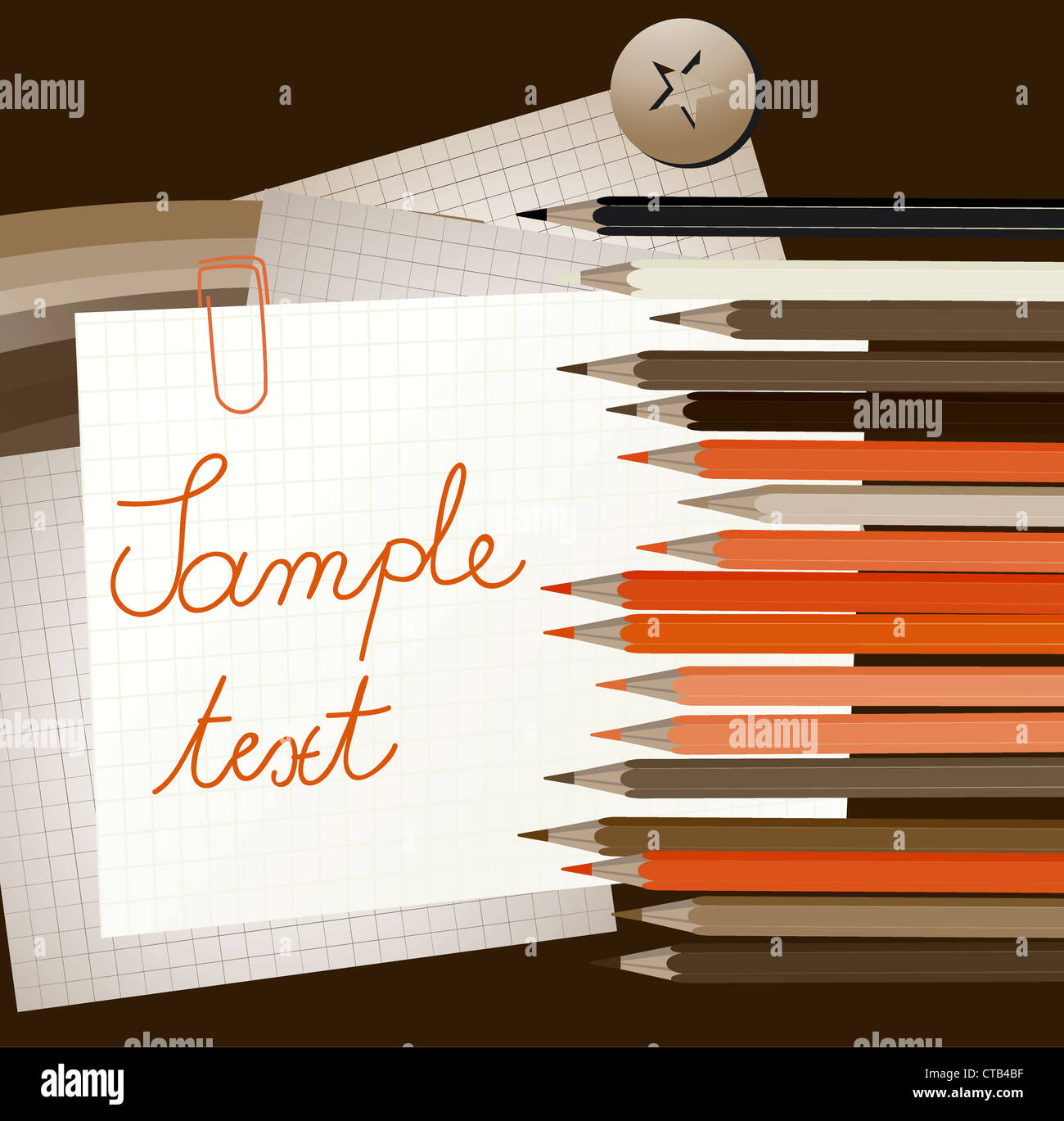 vector abstract illustration with pencils Stock Photo - Alamy