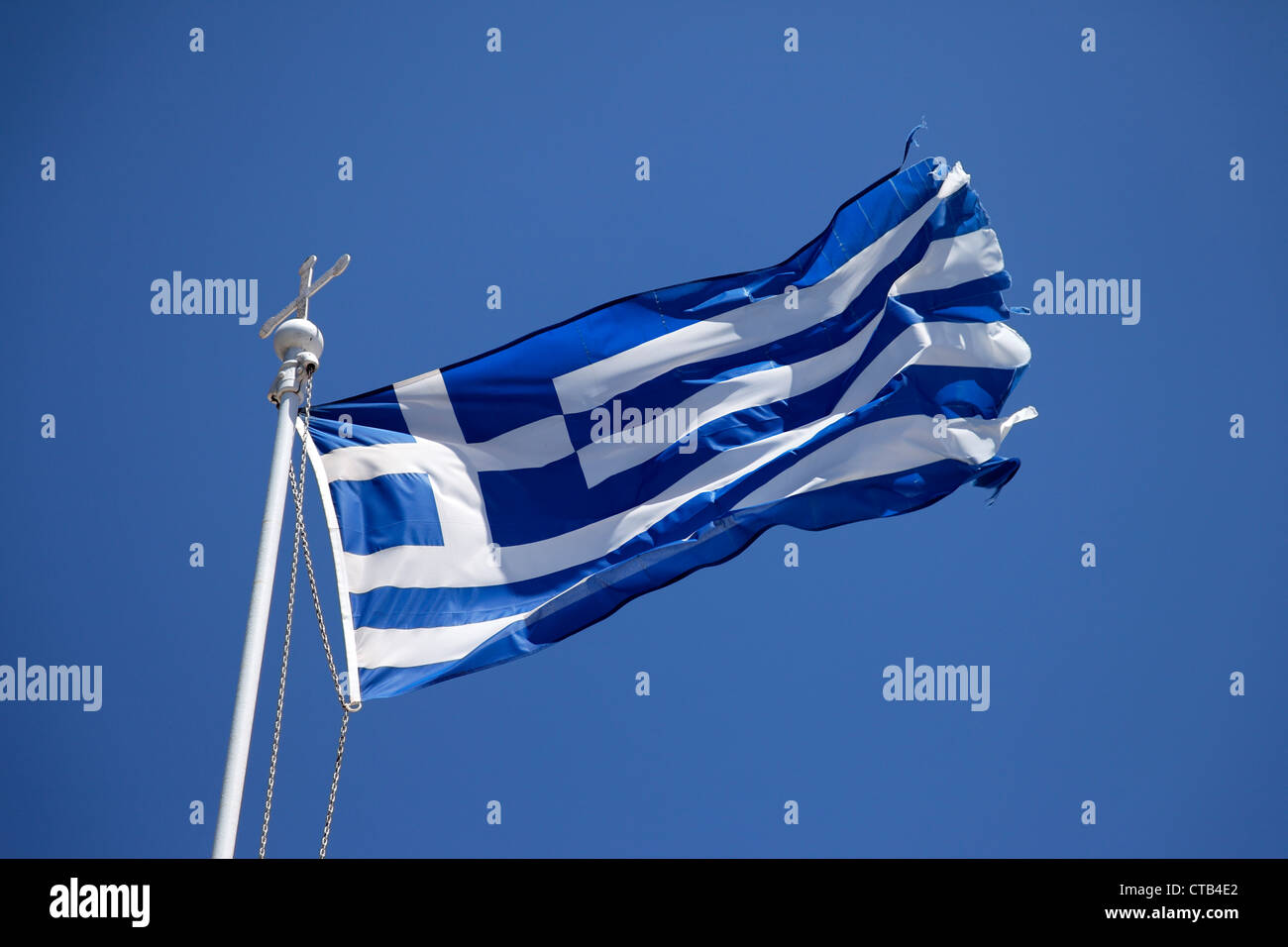 Greek flag at chania hi-res stock photography and images - Alamy