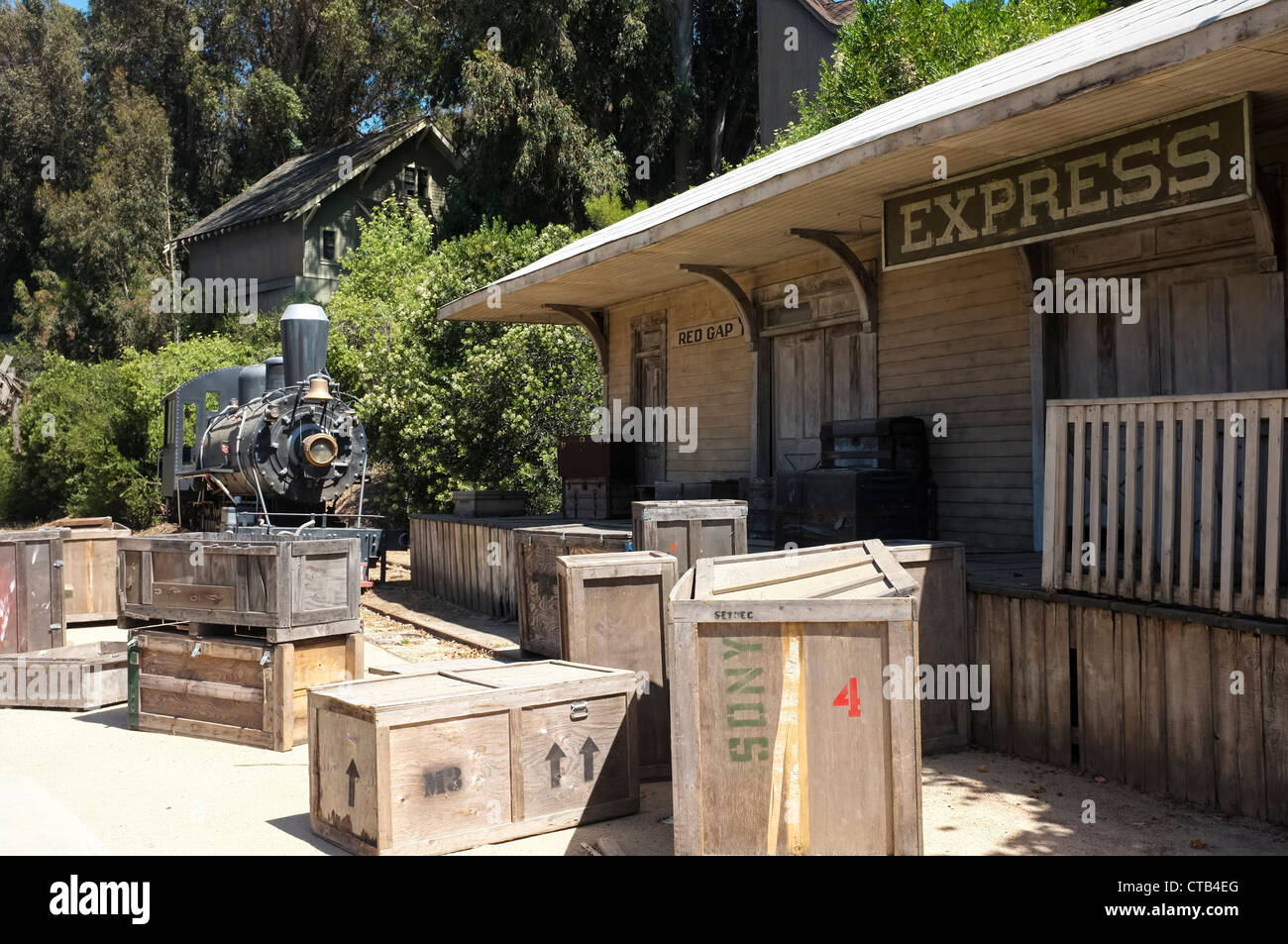 Western rail set at Universal Studios on the studio tour Stock Photo ...