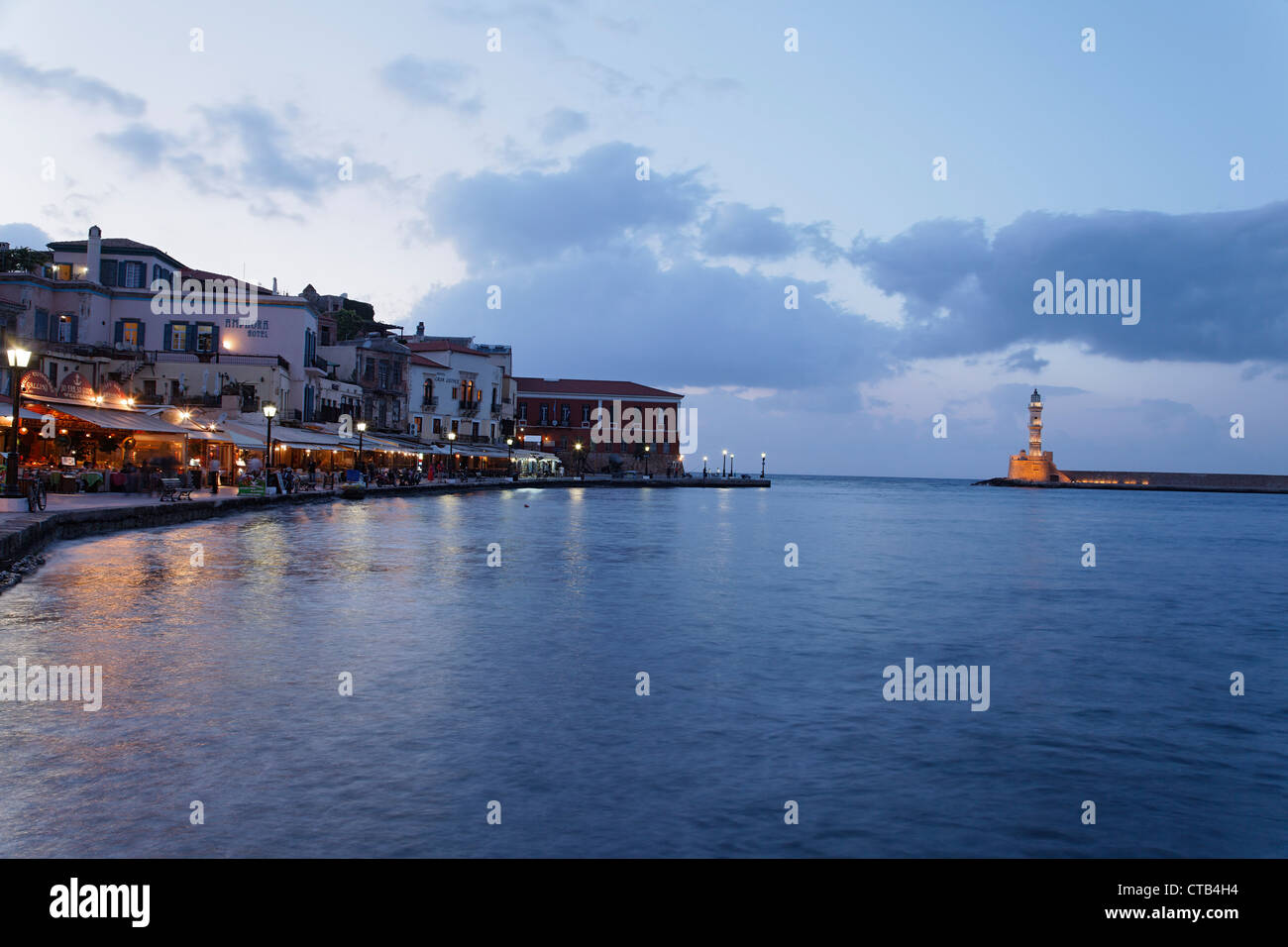 Promenade, Venetian port, Chania, Crete, Greece Stock Photo - Alamy
