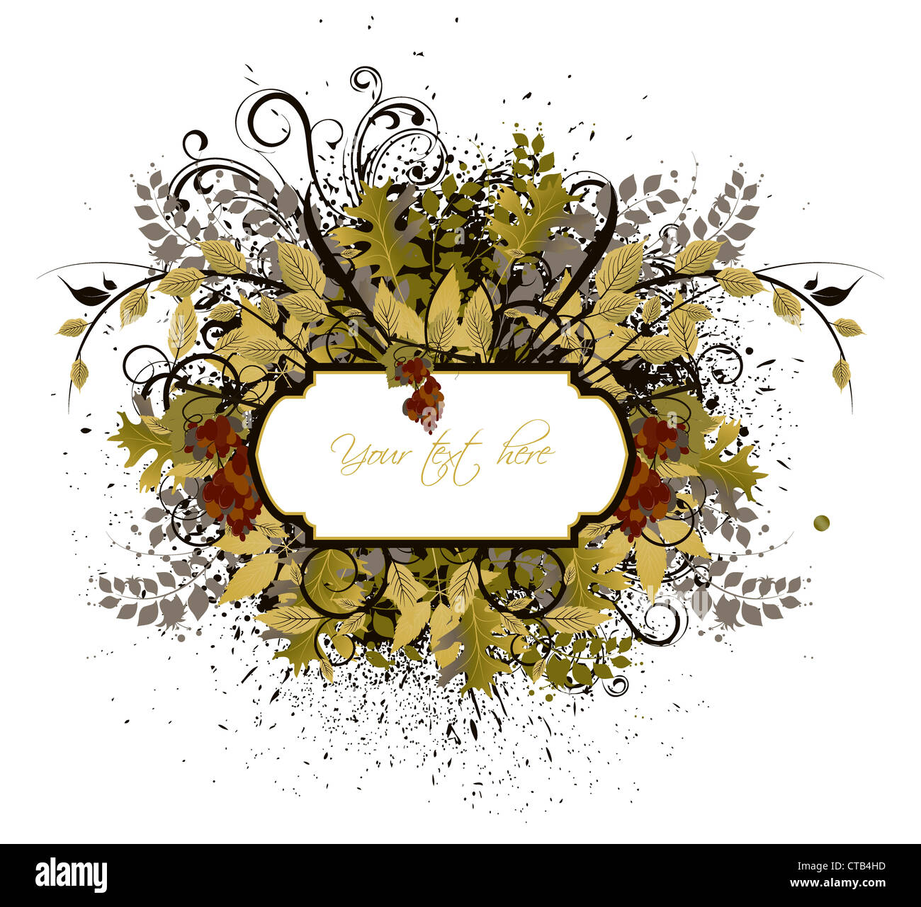 vintage floral frame Stock Photo - Alamy