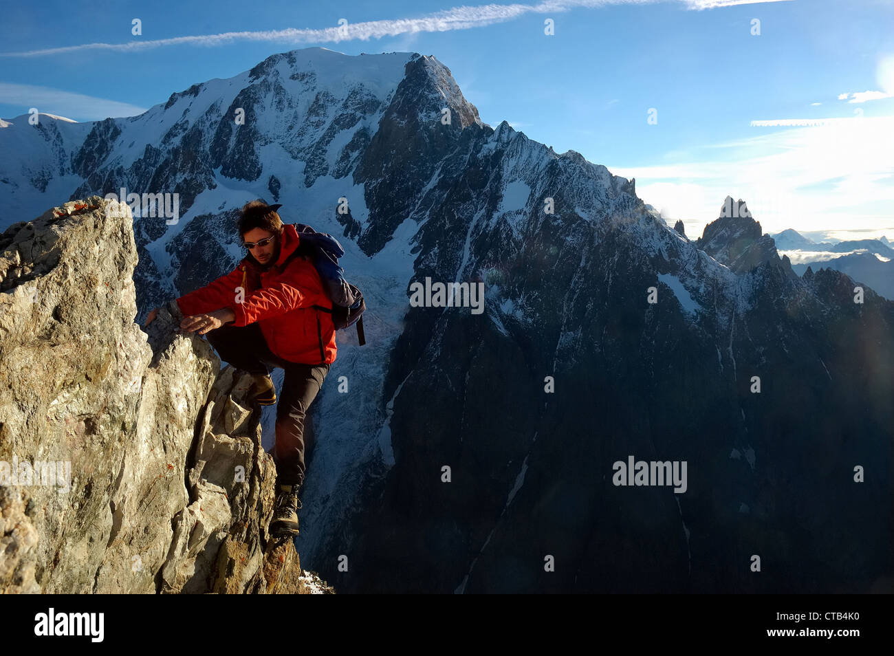 Male climber, Rock-climbing sport, horizontal orientation, day light ...