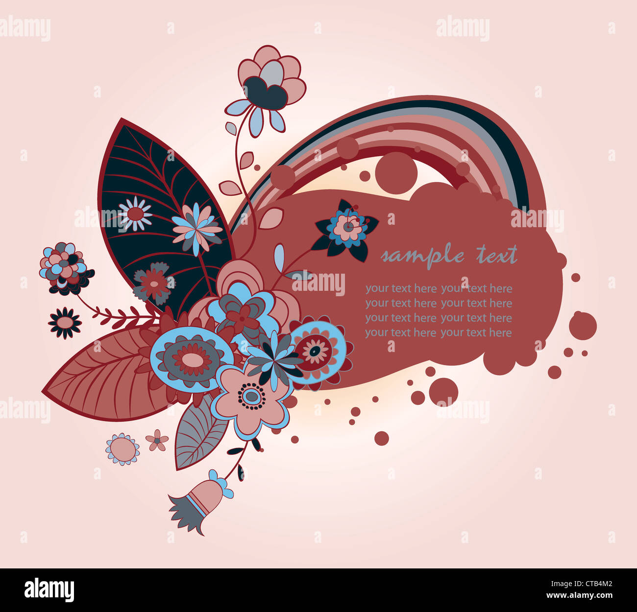 retro floral frame vector illustration Stock Photo - Alamy