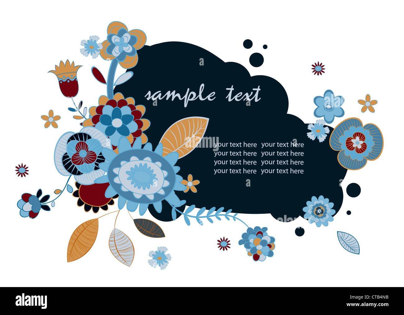 retro floral frame vector illustration Stock Photo - Alamy
