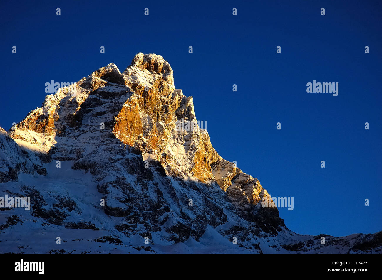 Winter south face of Matterhorn, west Alps, Swiss Stock Photo - Alamy