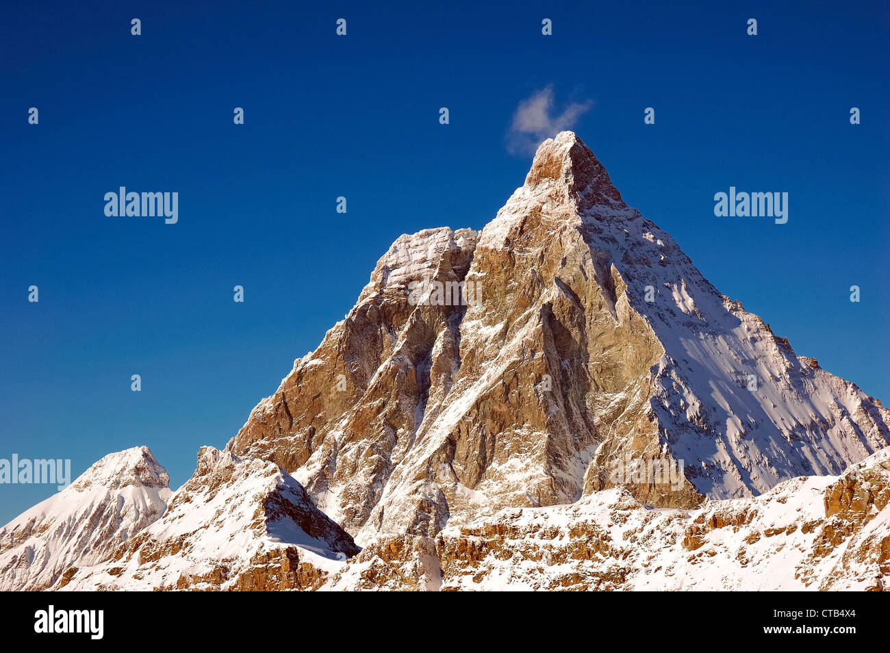Winter south face of Matterhorn, west Alps, Swiss Stock Photo - Alamy