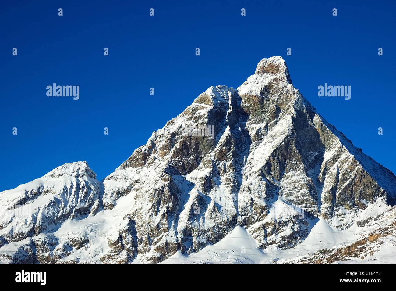 Winter south face of Matterhorn, west Alps, Swiss Stock Photo - Alamy