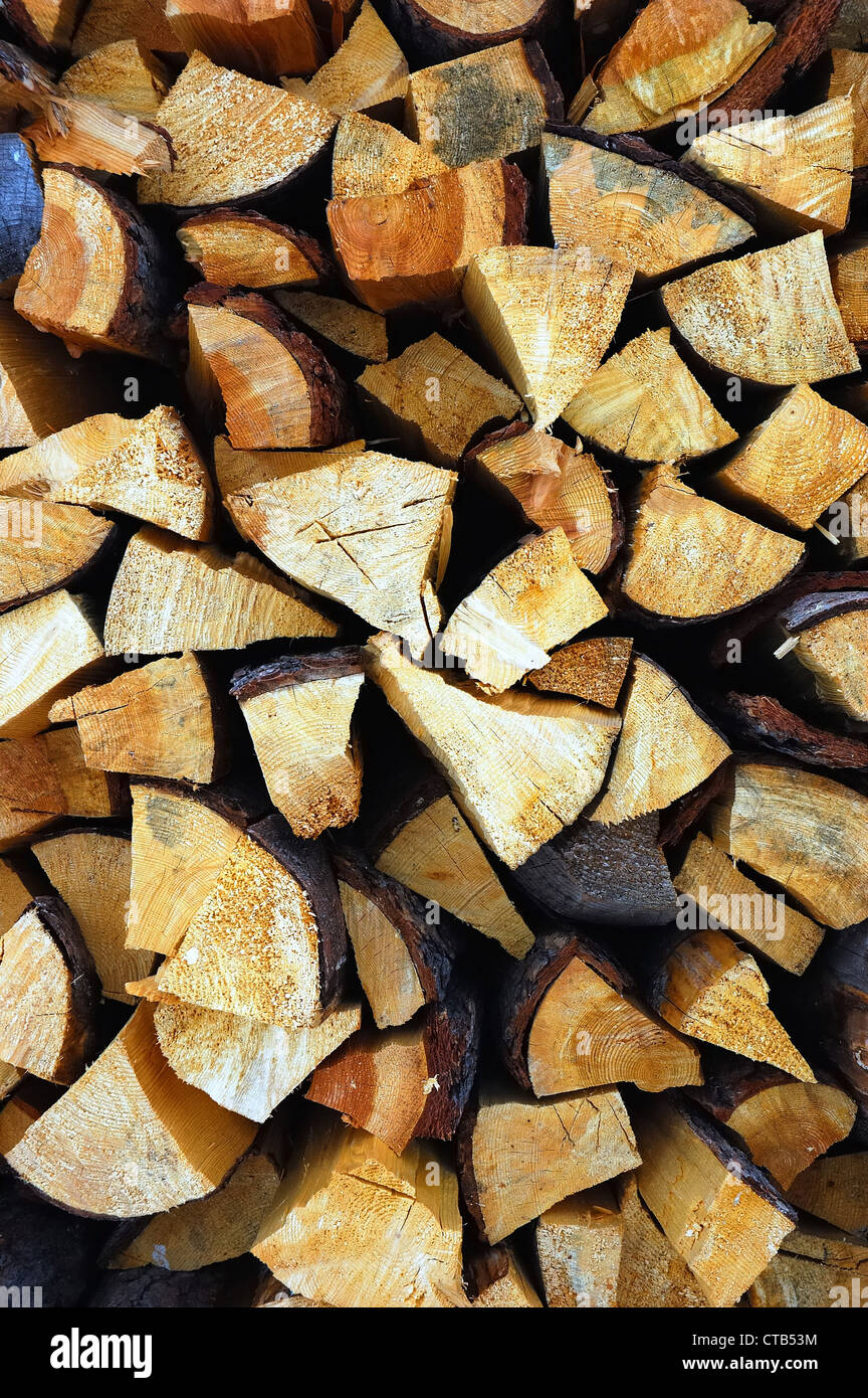Stack of wood outside an old mountain house Stock Photo - Alamy