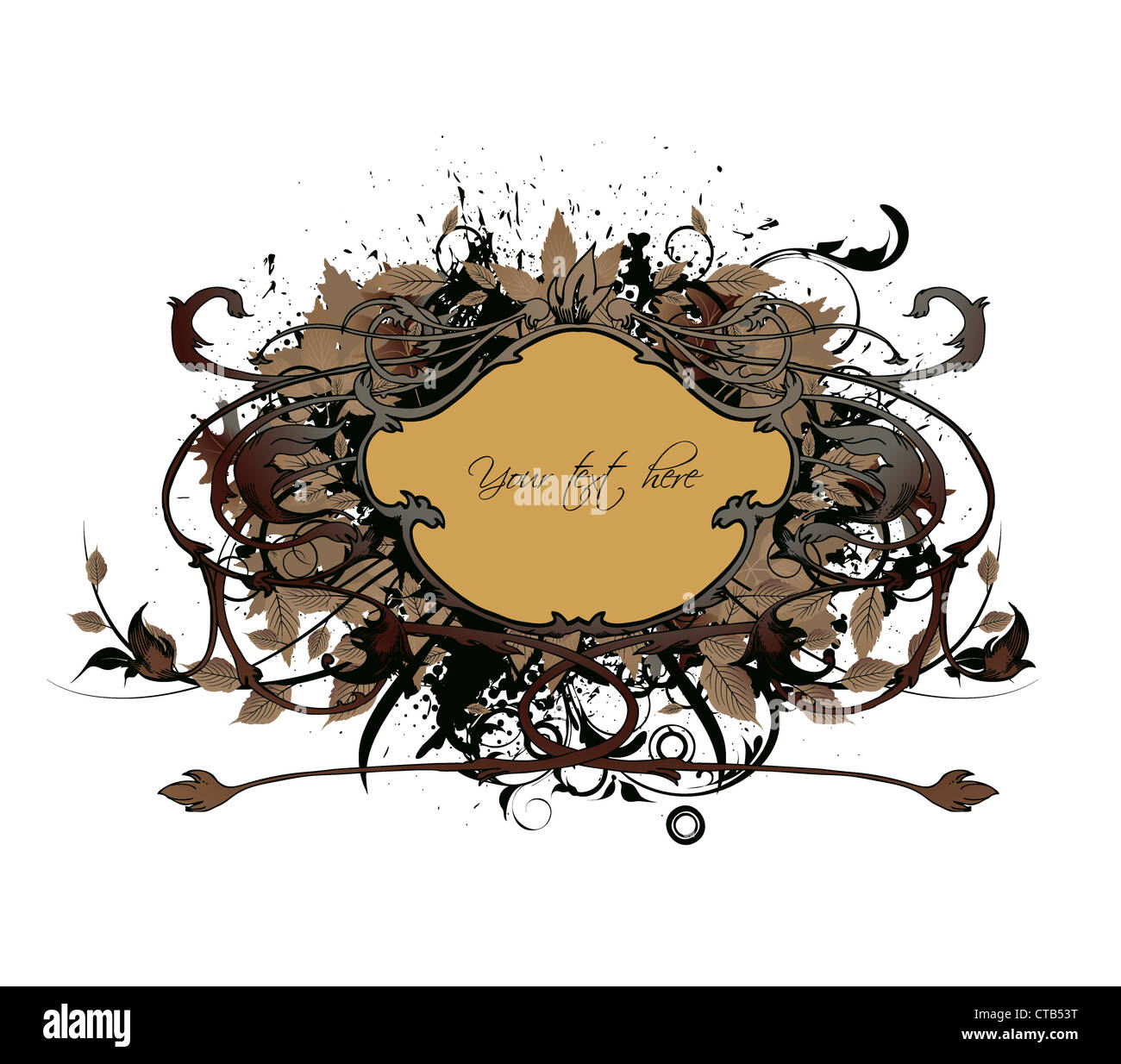 vintage floral frame Stock Photo - Alamy