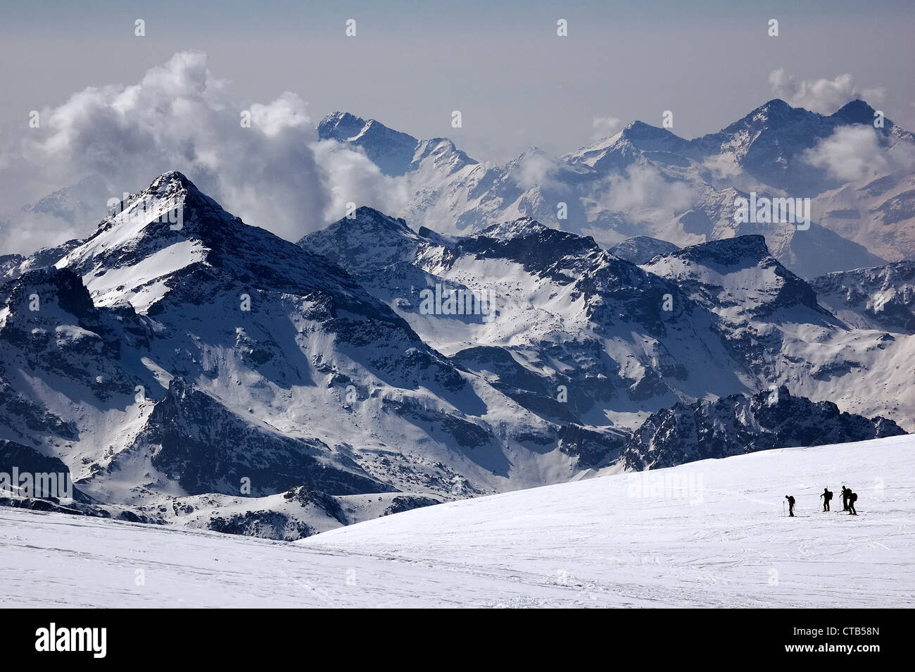 Mountaineers walking on a glacier, West Alps, Swiss Stock Photo - Alamy