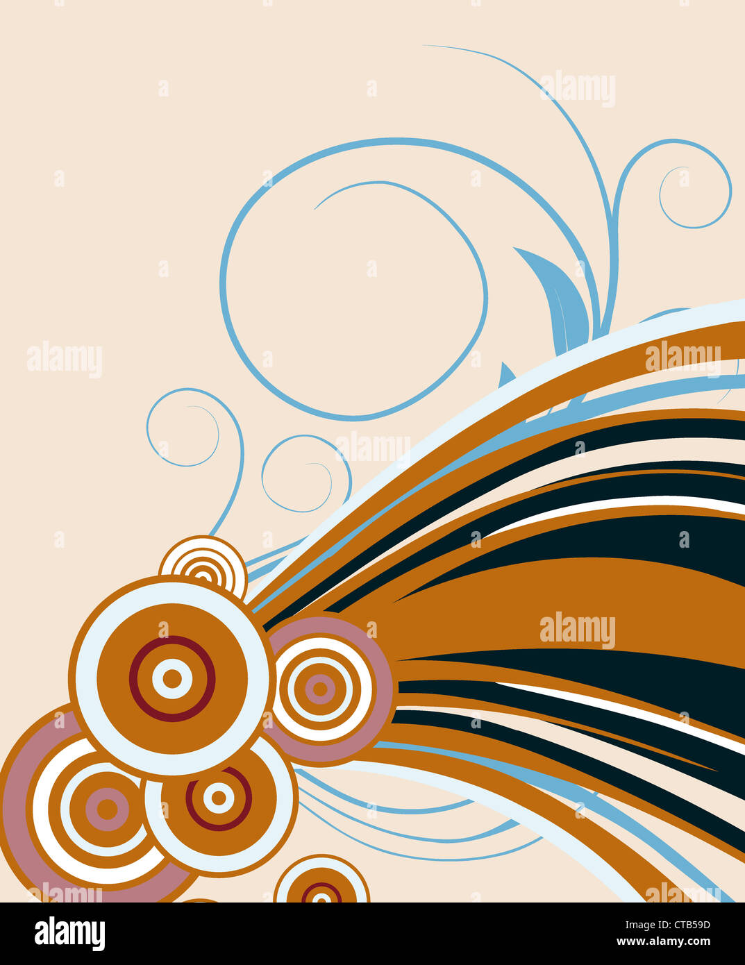 vector retro background with wave Stock Photo - Alamy