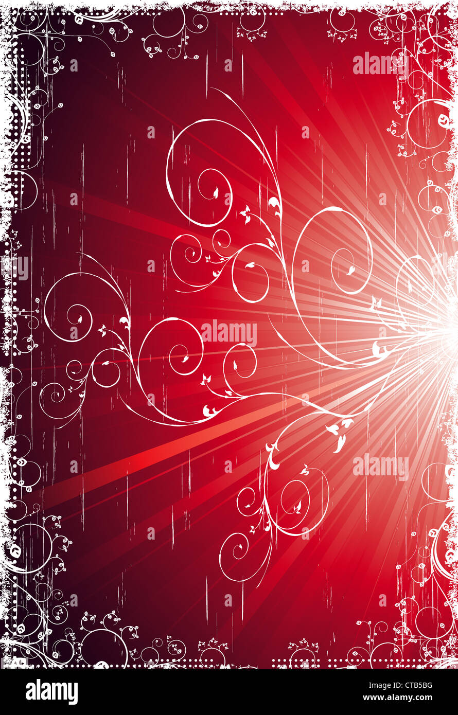 vector eroded background with floral Stock Photo - Alamy