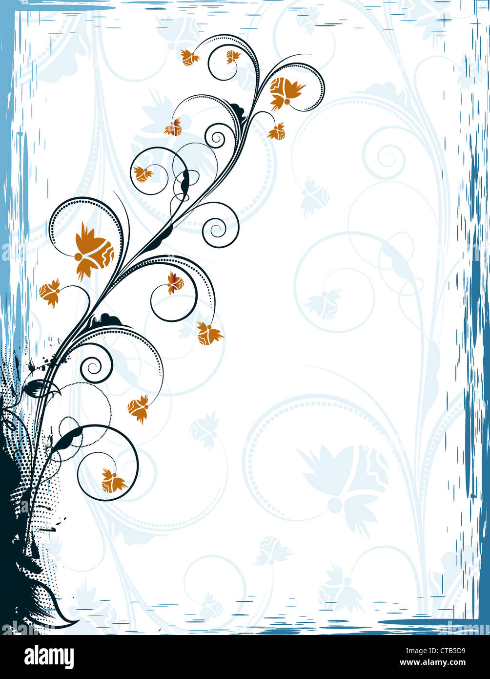 vector eroded background with floral Stock Photo - Alamy