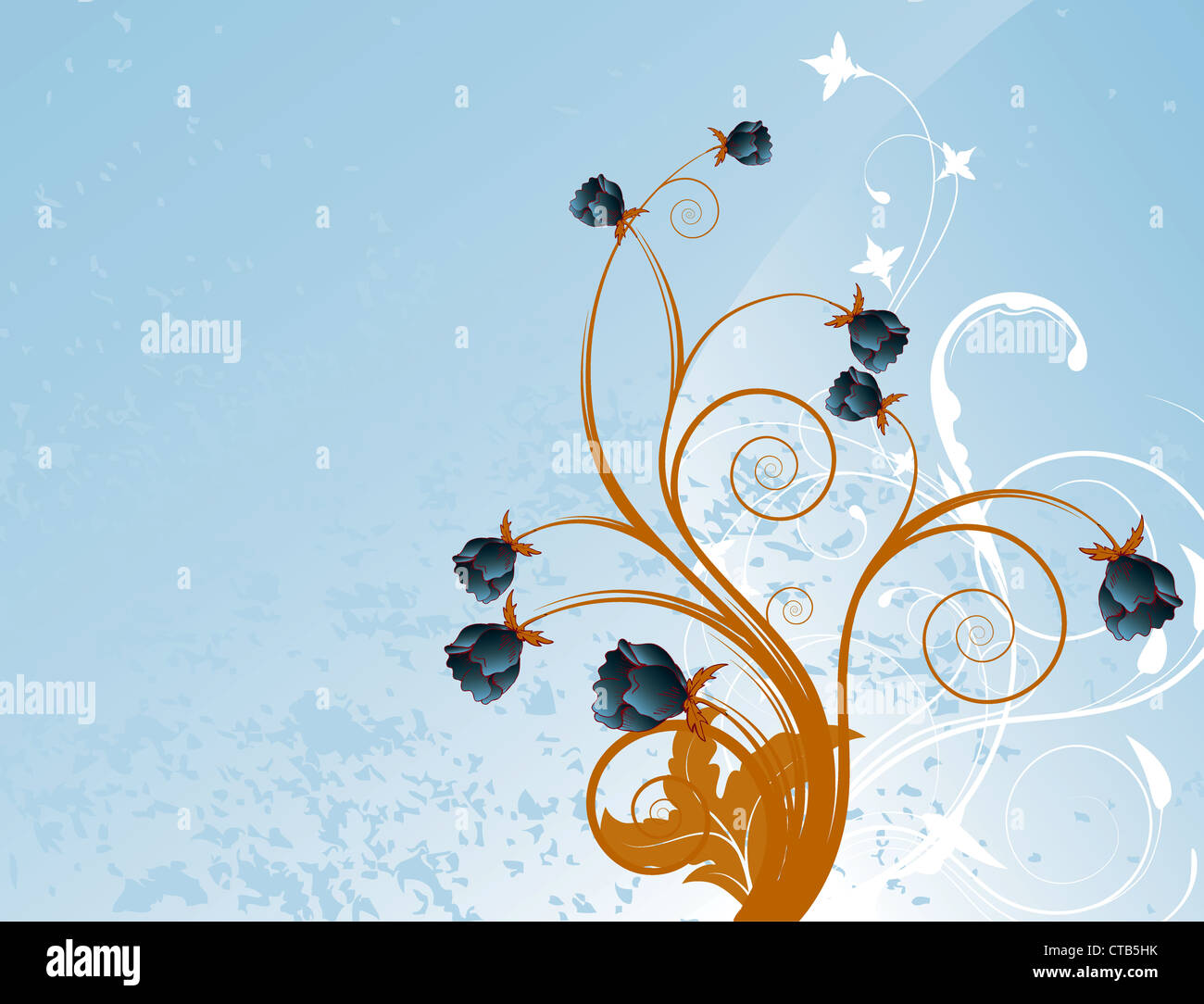 vector eroded background with floral Stock Photo - Alamy