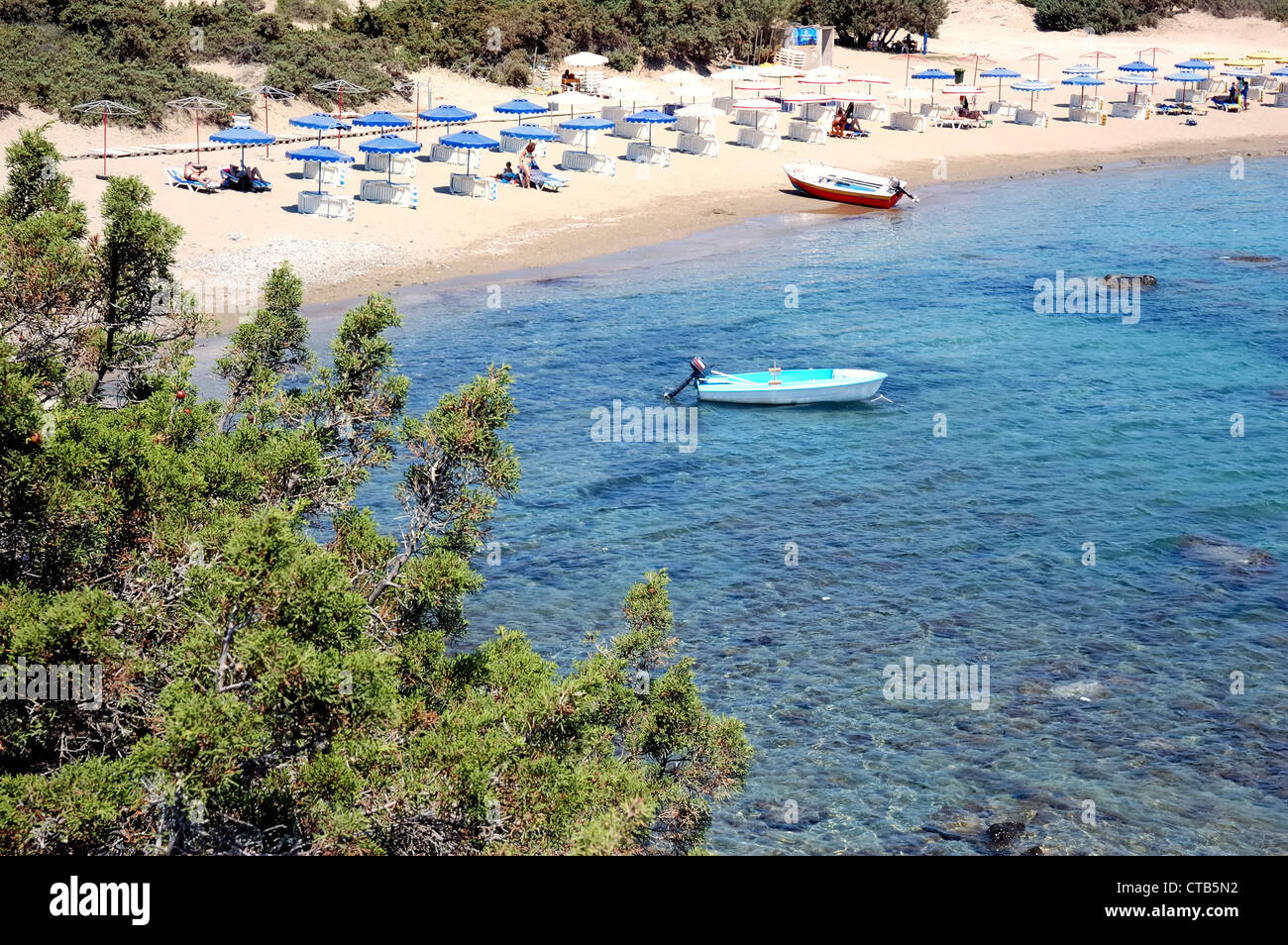 Summer landscape:beach on the greece island of Rhodes Stock Photo - Alamy