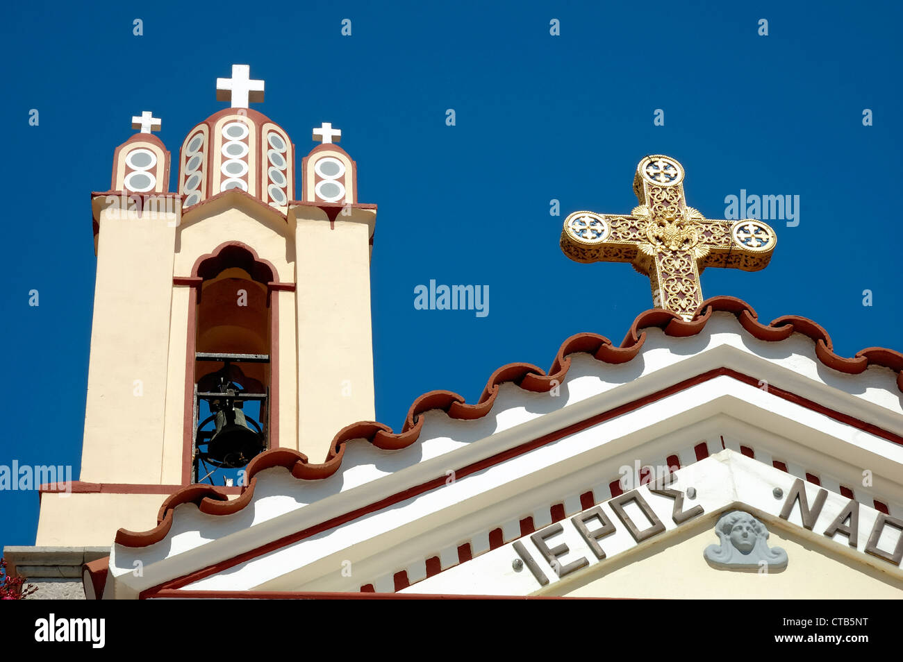 Front side of a greek orthodox church, Rhodes, Greece Stock Photo - Alamy