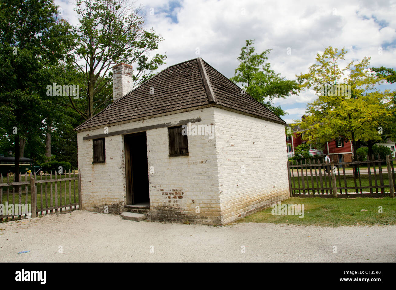 Michigan, Wyandotte. Greenfield Village. Rare brick slave quarters, c ...