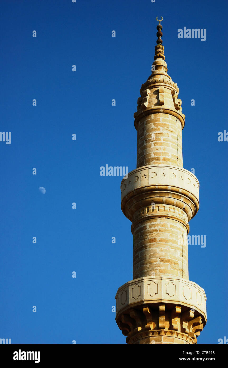 The minaret of the old mosque of Rhodes, Greece, Europe Stock Photo - Alamy