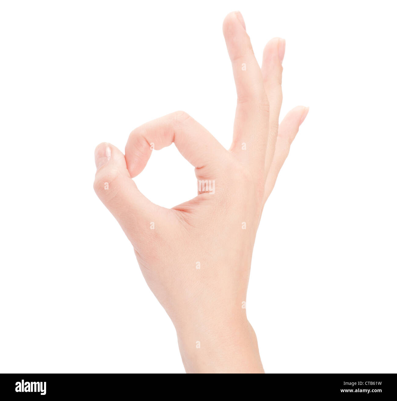 Hand OK sign isolated on white background Stock Photo - Alamy