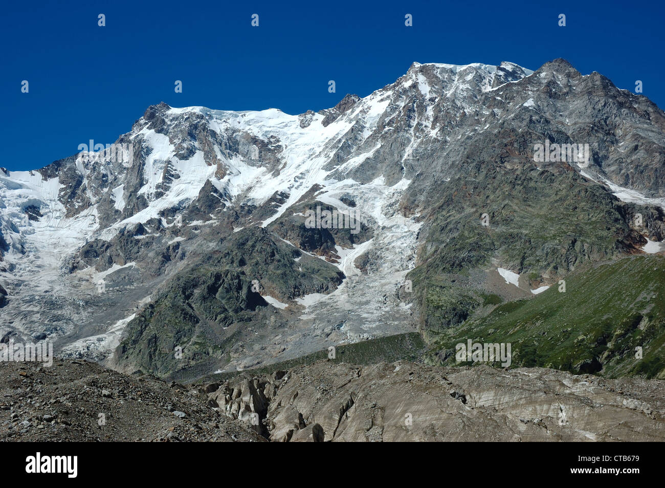 east face of Monte Rosa peak, west alps, Italy Stock Photo - Alamy