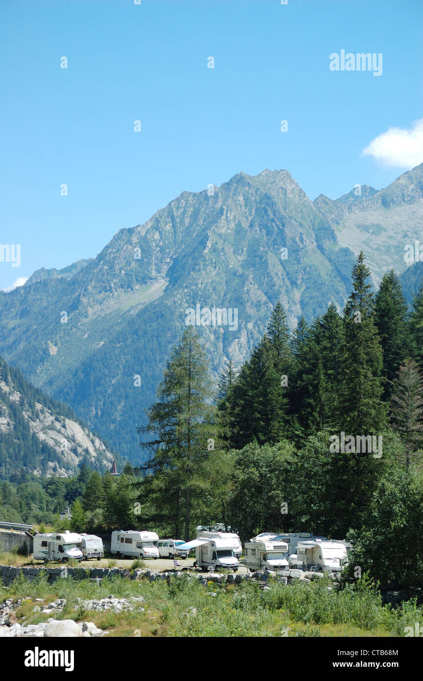 MOUNTAIN CAMPGROUND, recreational vehicle ( motorhome, camper), west ...
