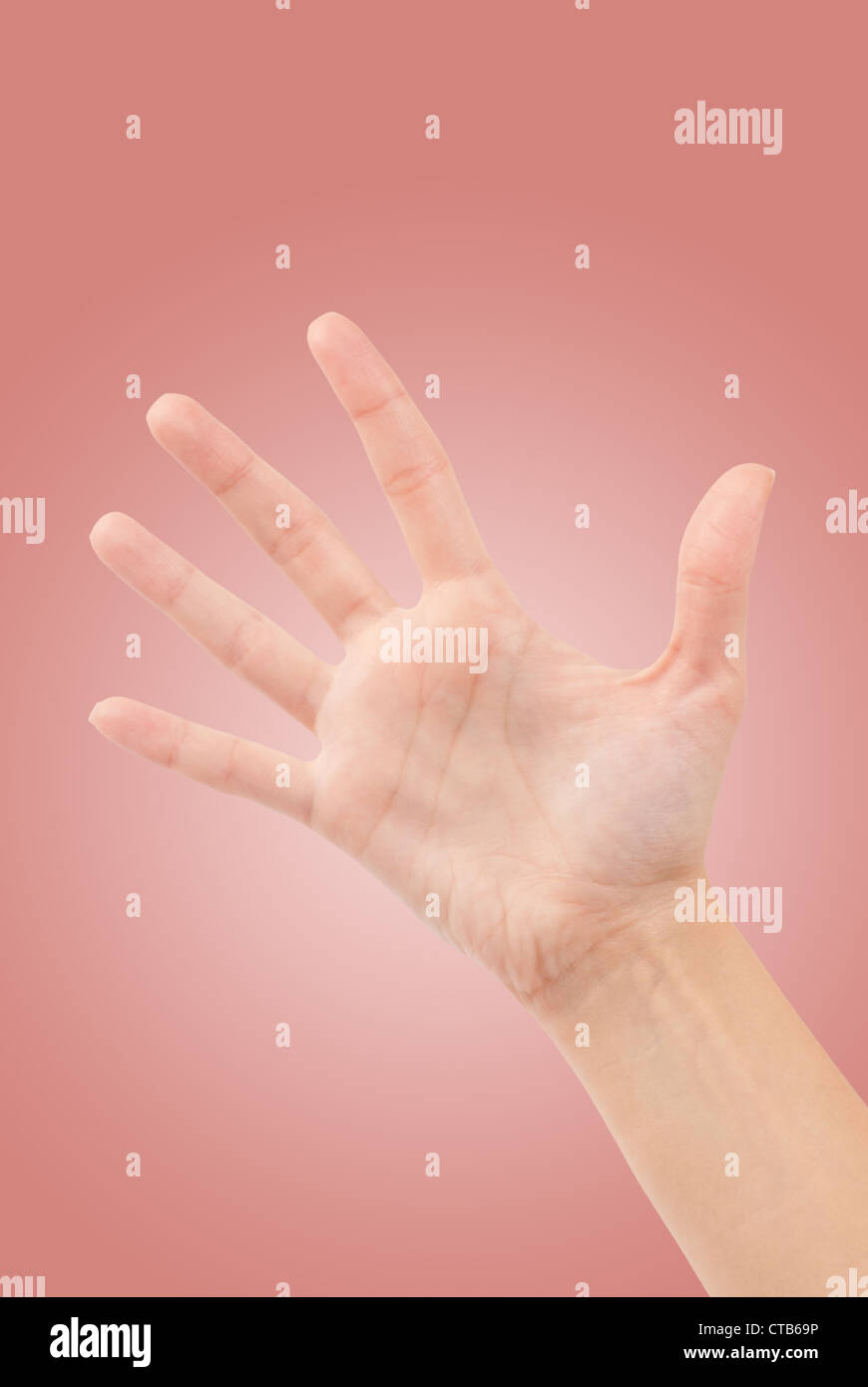 Open woman hand or number five isolated on white Stock Photo - Alamy