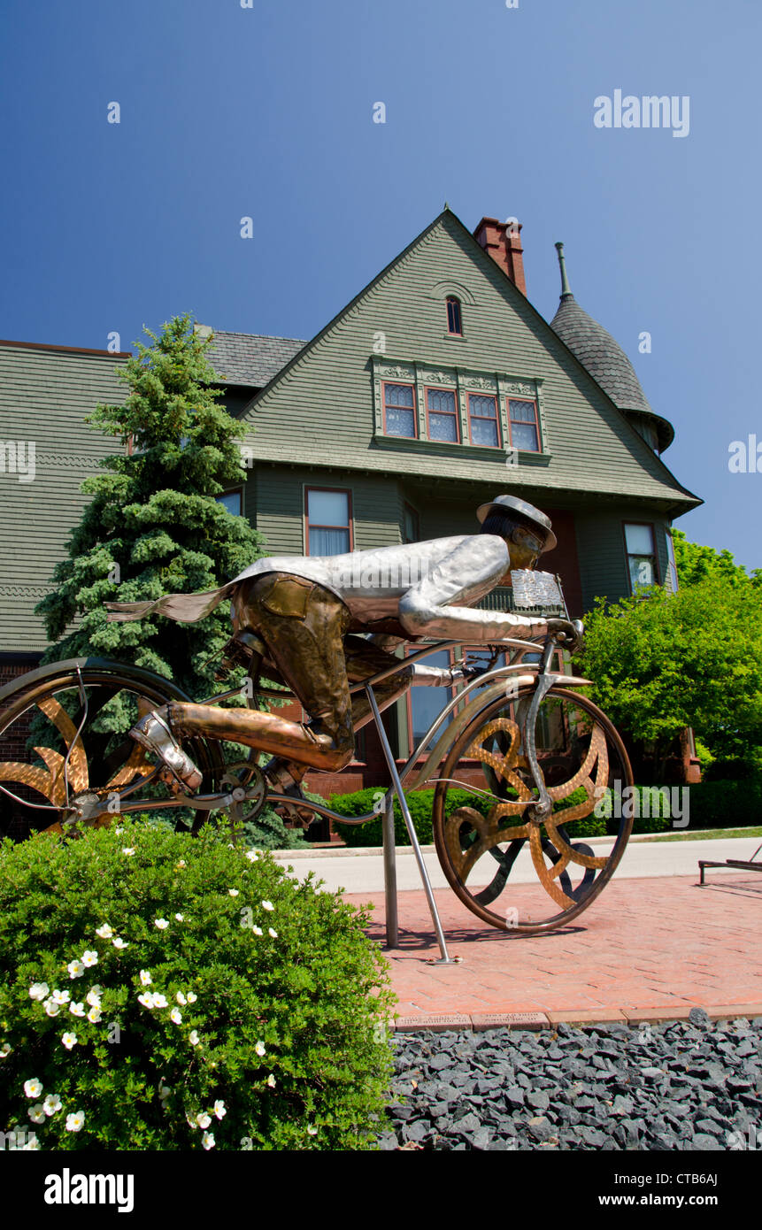 Wisconsin, Manitowoc. RAHR West Art Museum housed in historic Queen ...