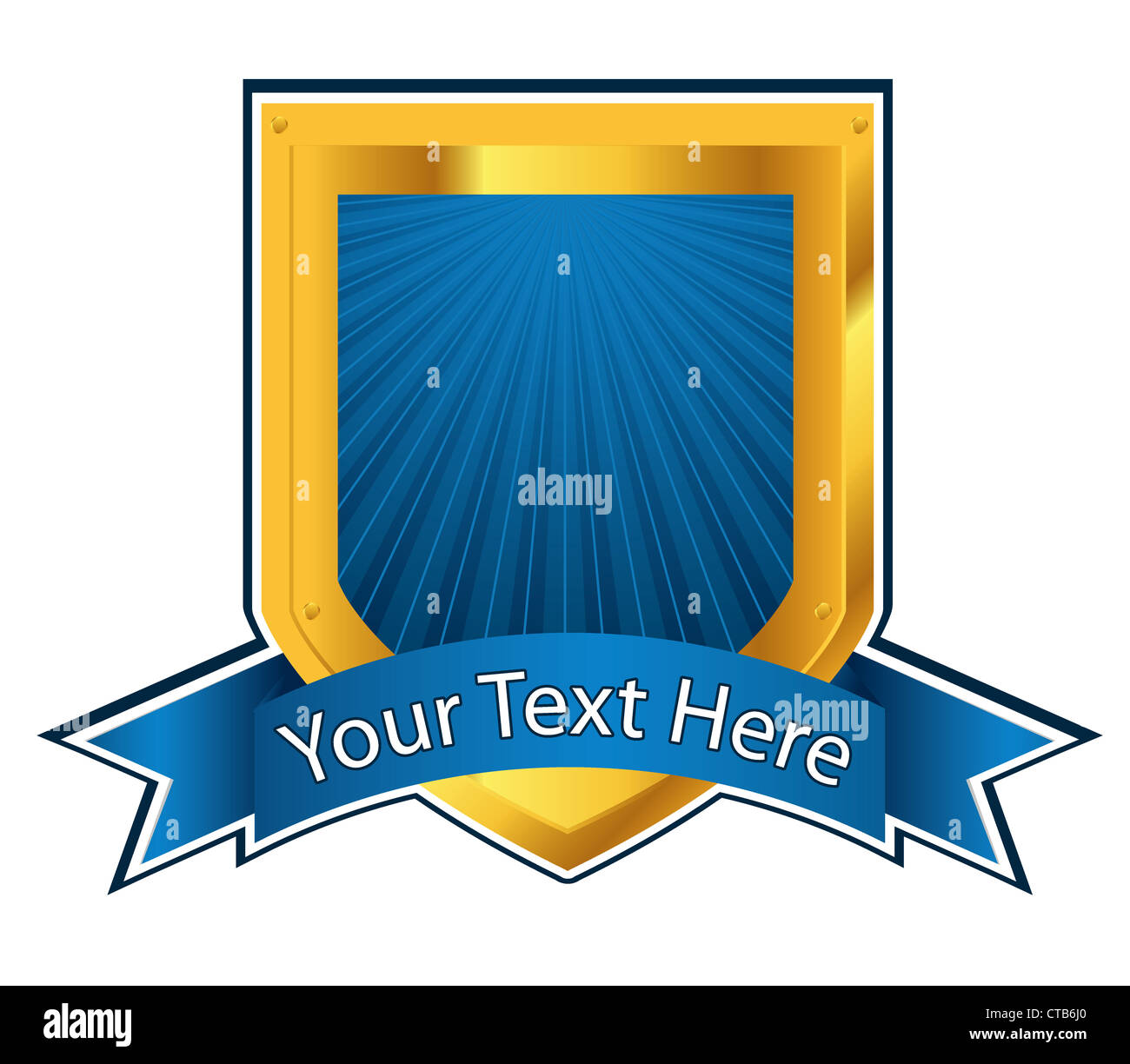 vector vintage emblem with shield Stock Photo - Alamy