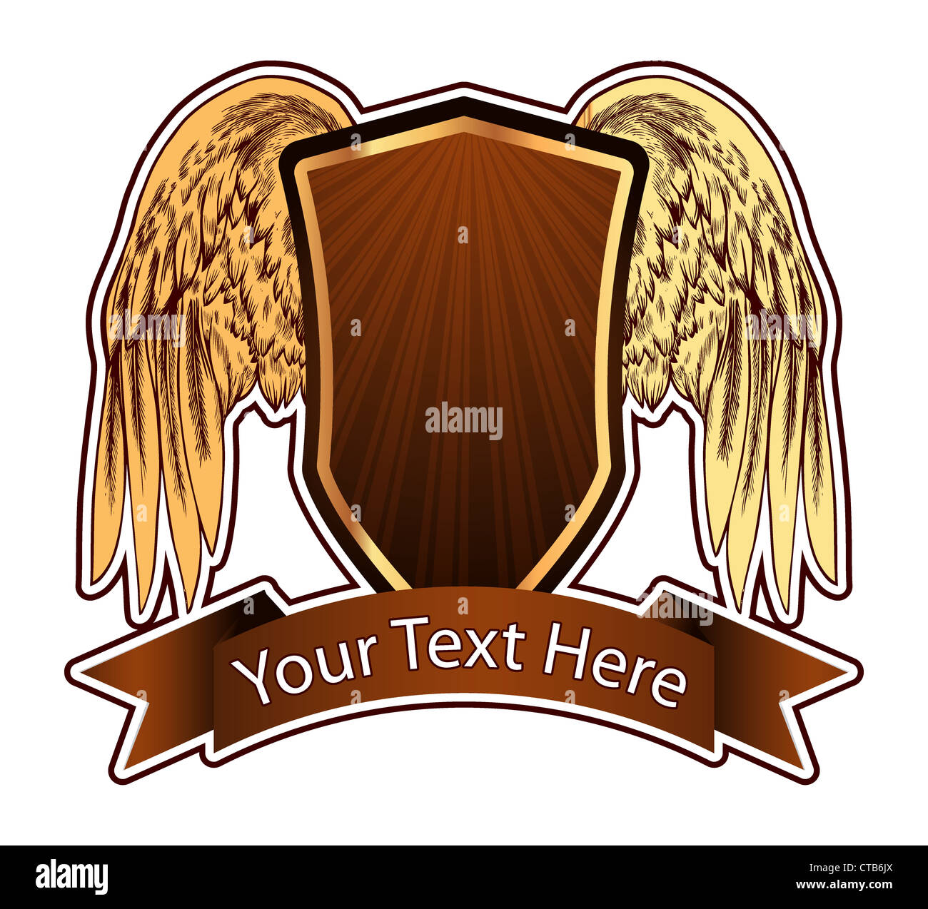 vector vintage emblem with shield Stock Photo - Alamy