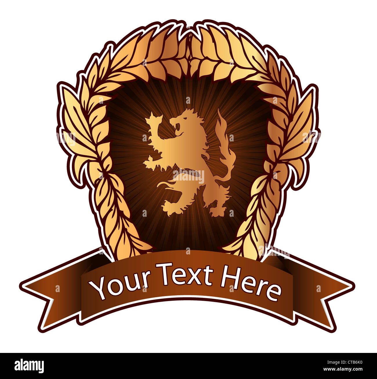 vector vintage emblem with griffin Stock Photo - Alamy