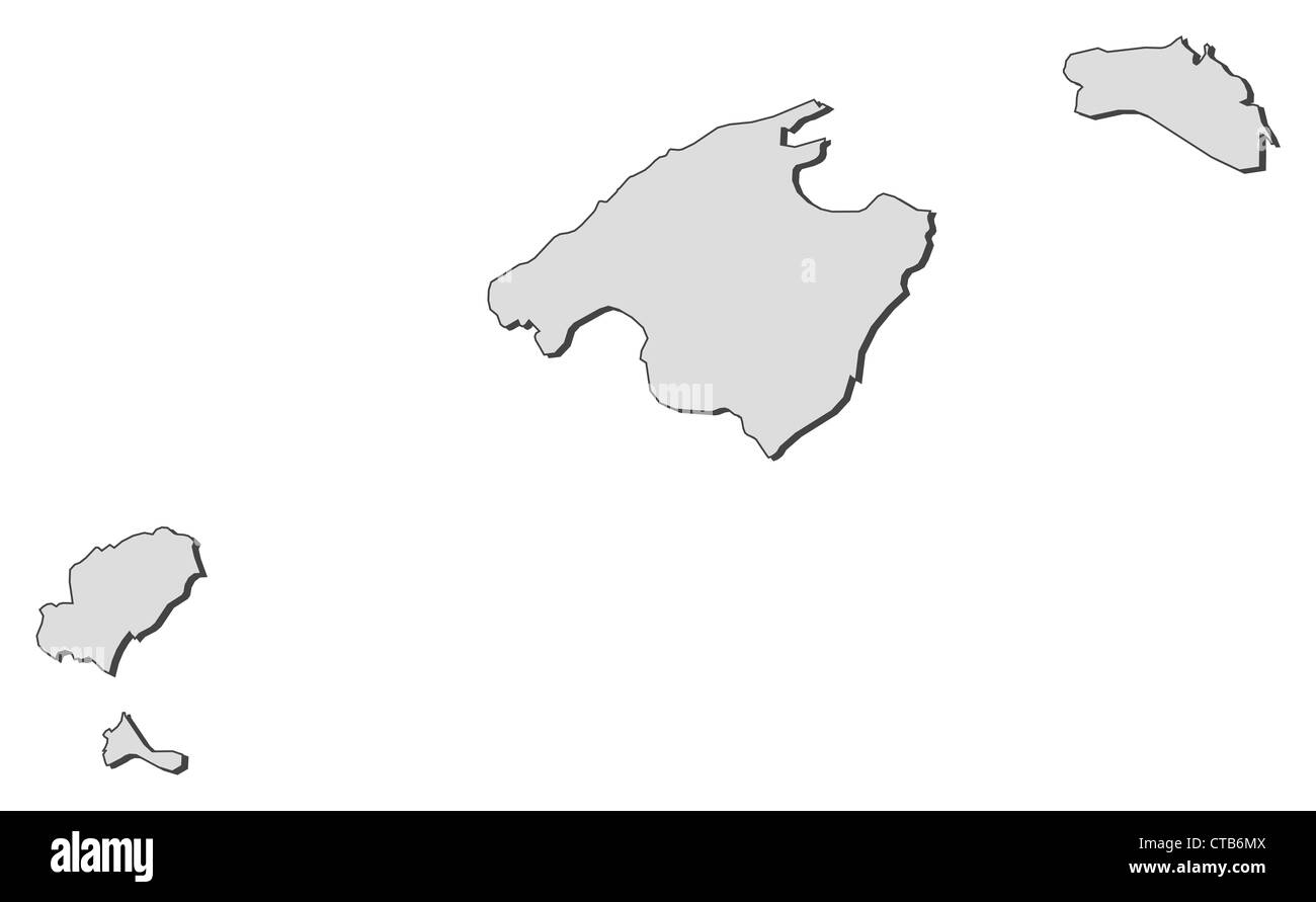 Map of Balearic Islands, a region of Spain Stock Photo - Alamy