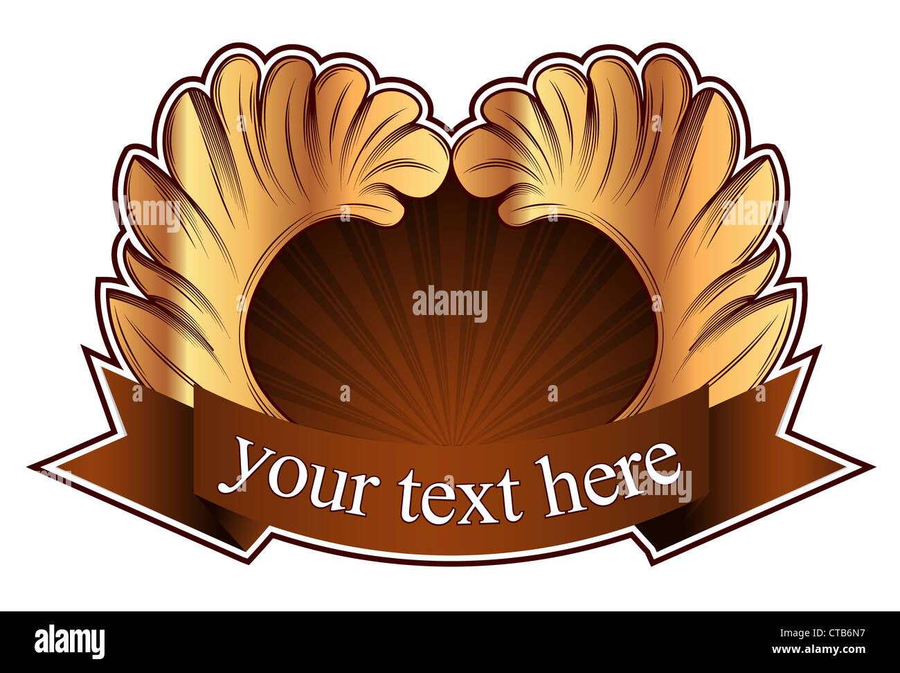 vector vintage gold floral frame with rays Stock Photo - Alamy