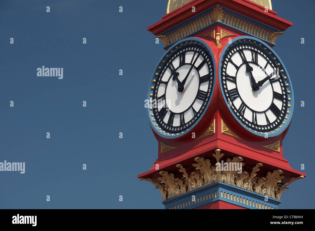 The freshly painted victorian Jubilee clock tower on Weymouth seafront ...