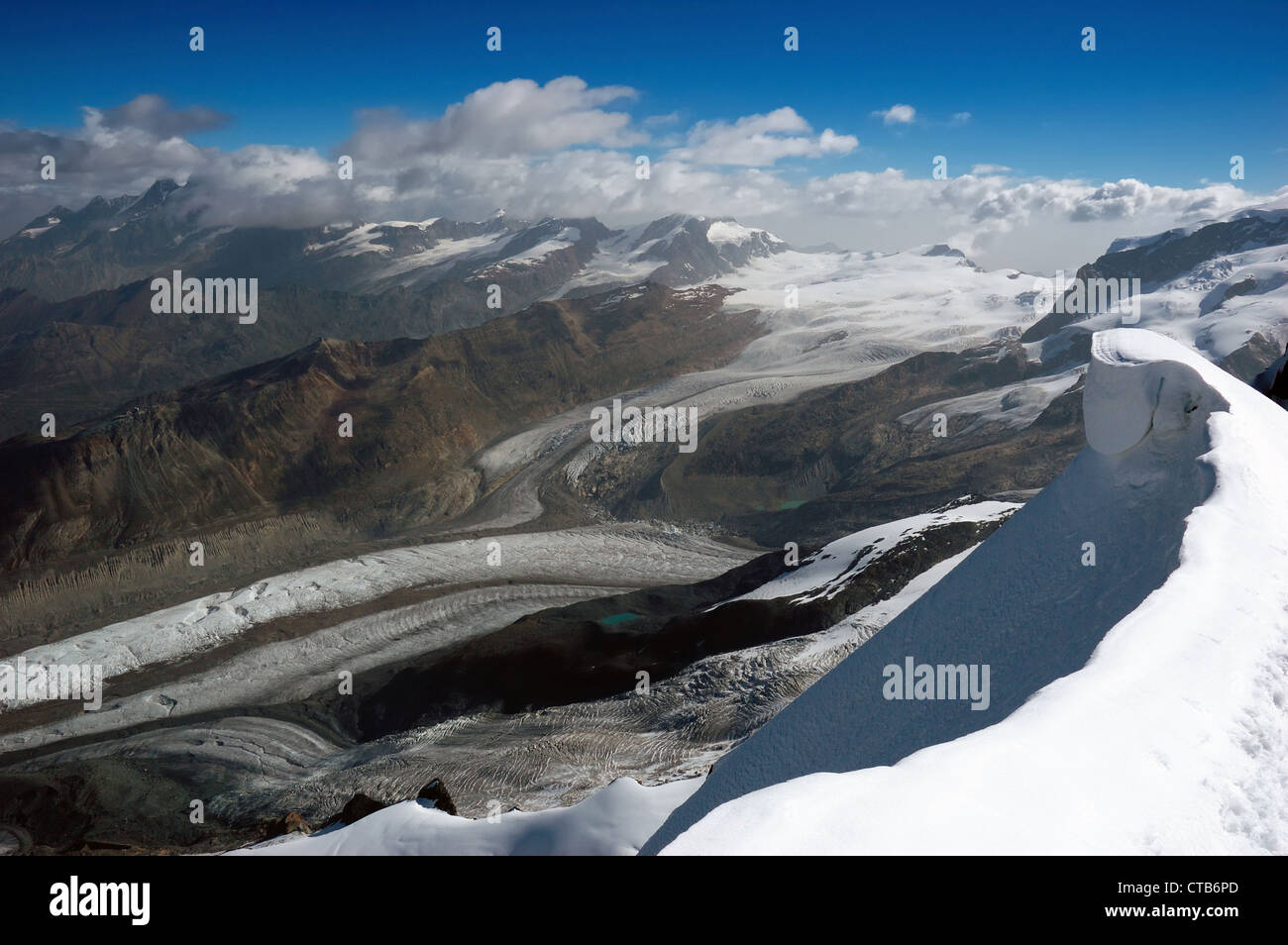 View of the Gorner glacier, Monte Rosa, Zermatt, Swiss Stock Photo - Alamy