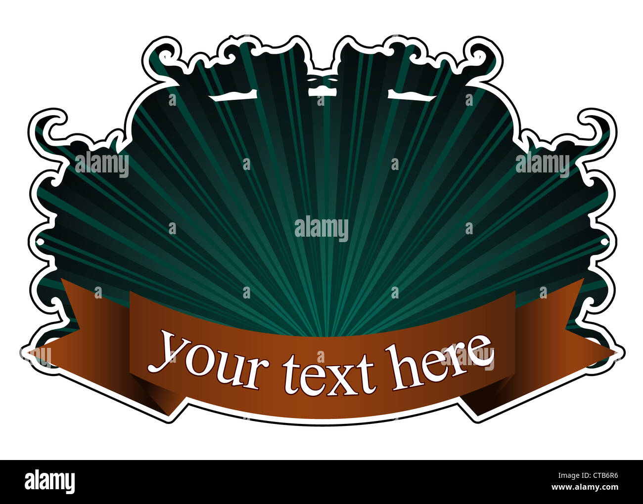 vector vintage emblem with scroll Stock Photo - Alamy