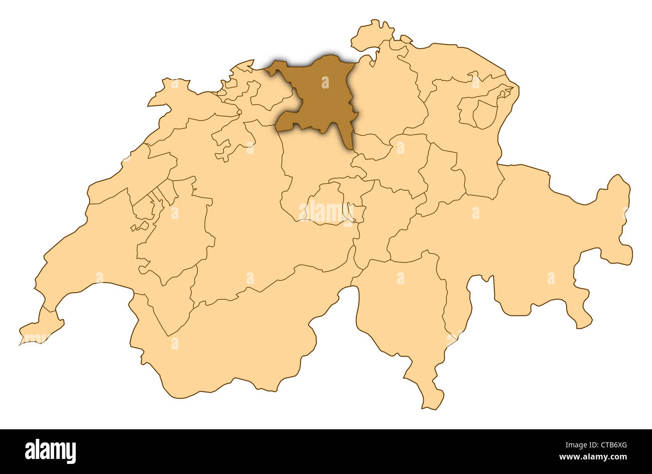 Map aargau switzerland Cut Out Stock Images & Pictures - Alamy